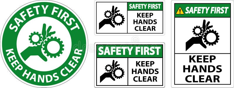 Safety First Keep Hands Clear on White Background Stock Vector ...