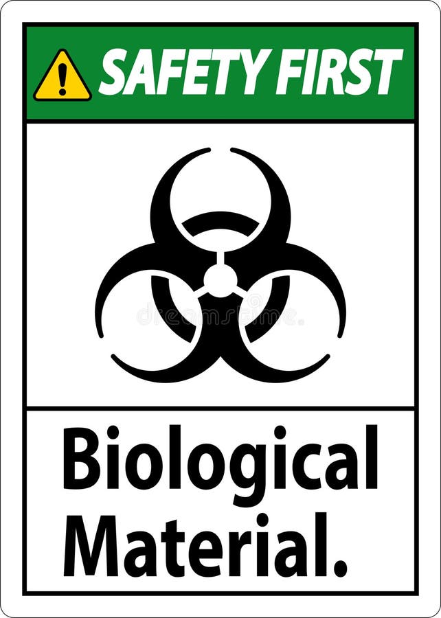 Safety First Label Biological Material Sign Stock Vector - Illustration ...