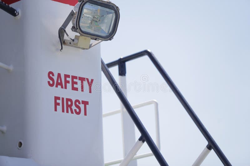 Safety first message stock image. Image of port, power - 118289537