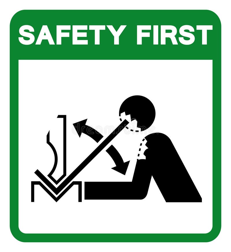 Safety First Movement of Workpiece in Press Symbol Sign, Vector ...