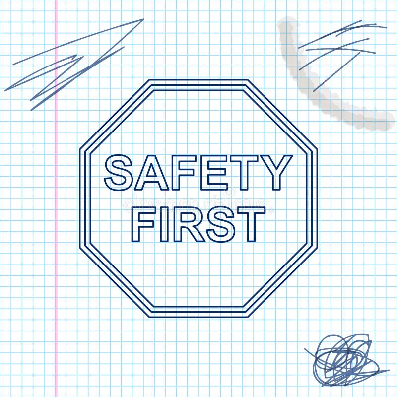 Safety First Octagonal Shape Icon Isolated on Transparent Background ...