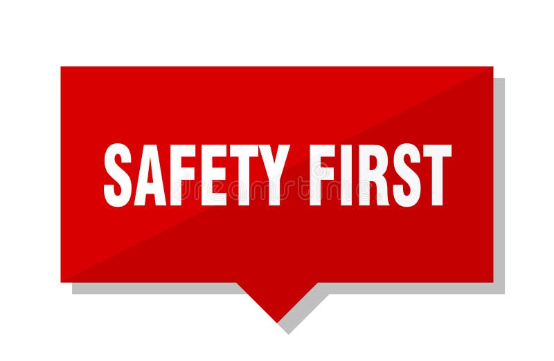 Safety first red tag stock vector. Illustration of sign - 117502971