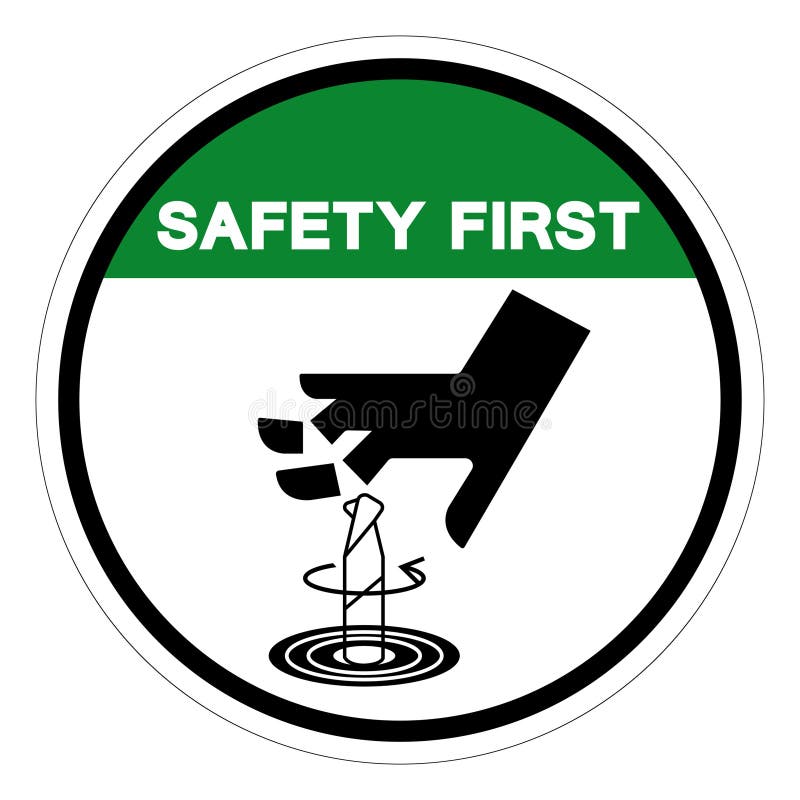 Safety First Rotating Cutter Hazard Symbol Sign, Vector Illustration ...