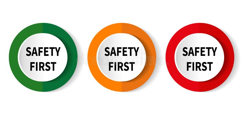Safety First Rounded Sign. Vector Illustration Stock Vector ...