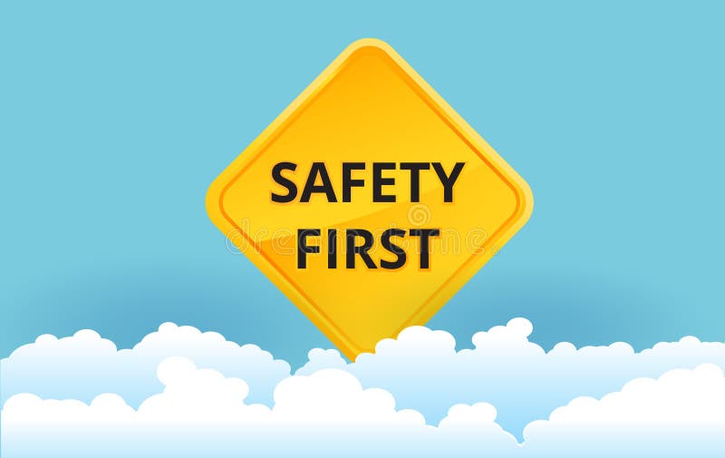Safety First Sign on Background, Construction Concept, Vector Design ...