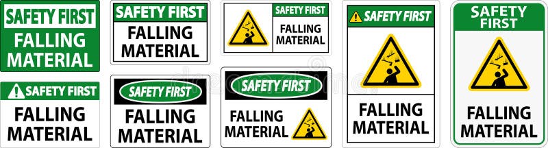 Safety First Sign Falling Material Stock Vector - Illustration of ...