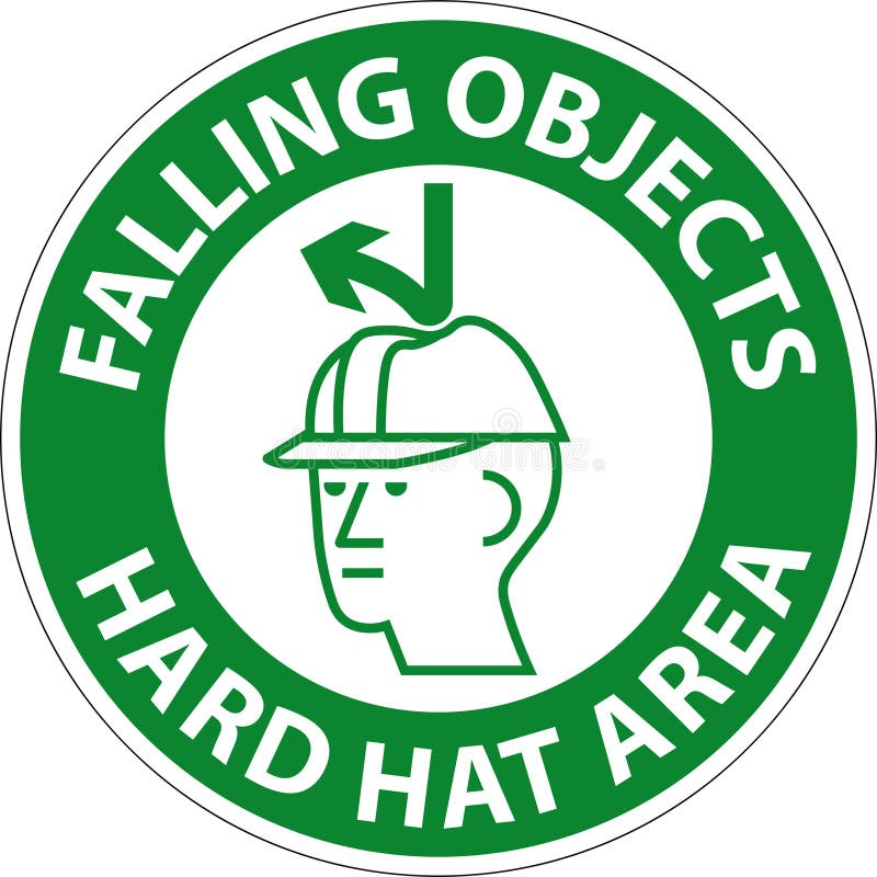 Safety First Sign, Falling Objects Hard Hat Area Stock Vector ...