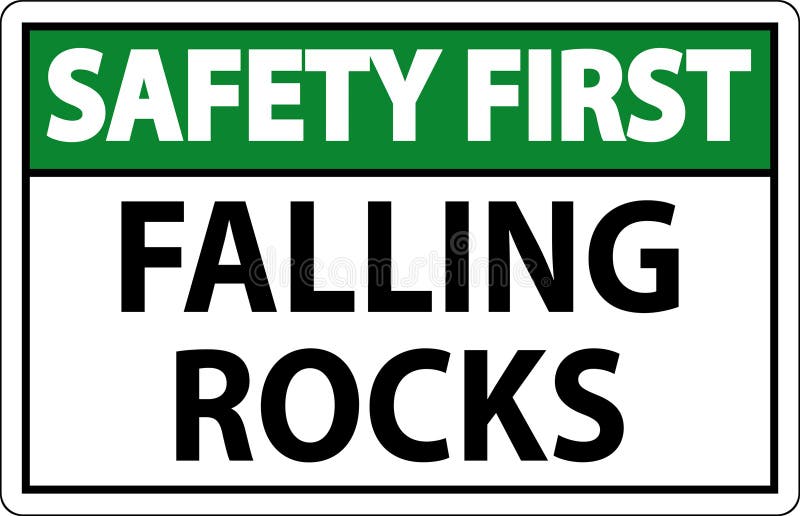 Safety First Sign, Falling Rocks Stock Vector - Illustration of caution ...