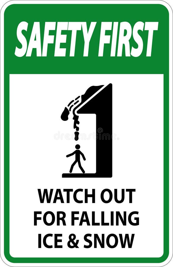 Safety First Sign Watch Out for Falling Ice and Snow Stock Vector ...