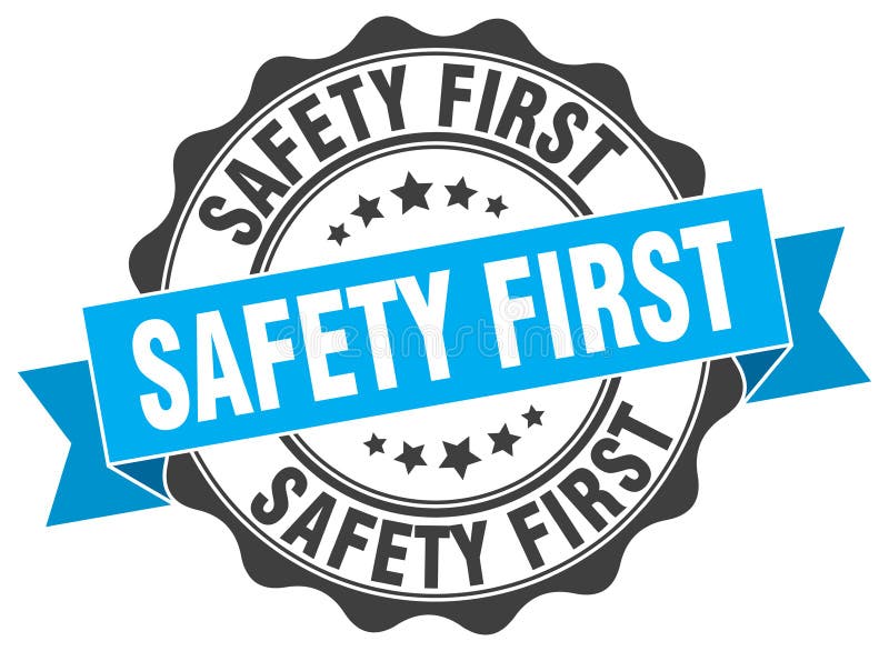 Safety first stamp stock vector. Illustration of rubber - 122121162
