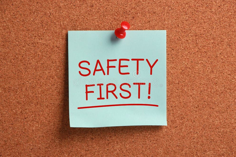Safety First Sticky Note stock photo. Image of reminder - 46039146