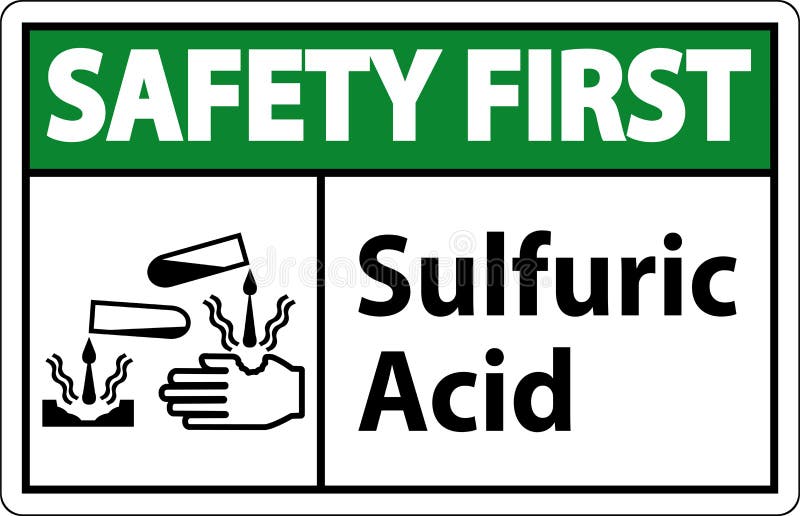 Safety First Sulfuric Acid Sign on White Background Stock Vector ...