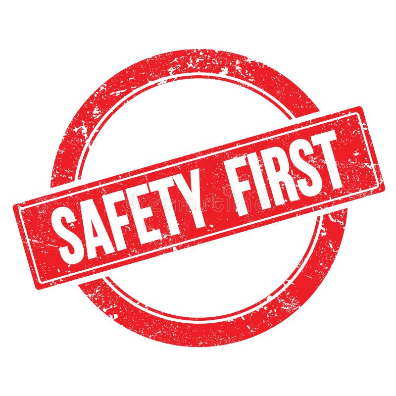 SAFETY FIRST, Words on Green Rectangle Stamp Sign Stock Illustration ...