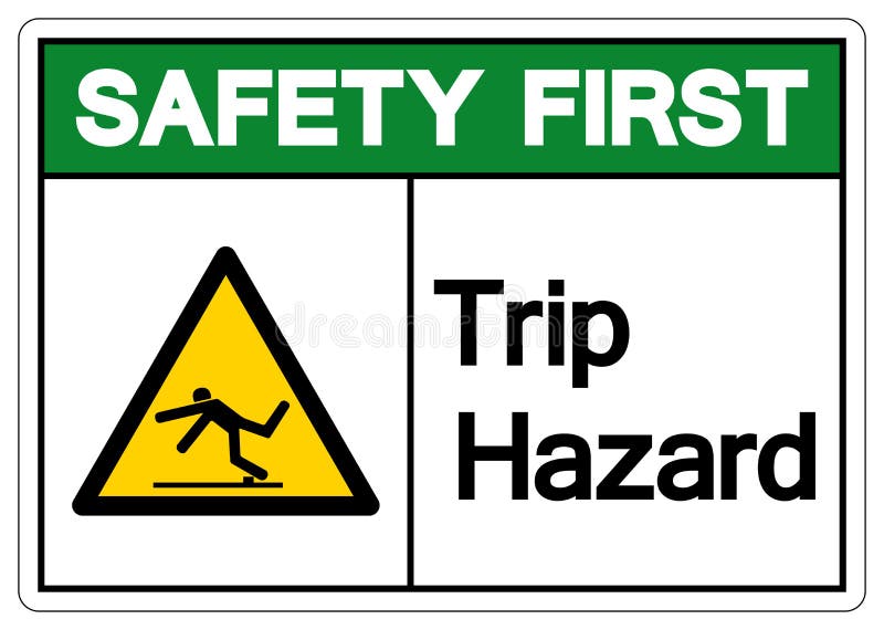 Safety First Trip Hazard Symbol, Vector Illustration, Isolate White ...