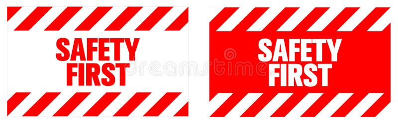 Safety First warning sign. stock vector. Illustration of sign - 208259243