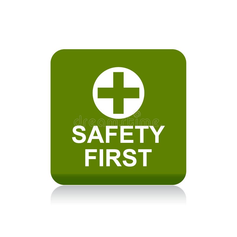 Safety first button stock illustration. Illustration of buttons - 122508355