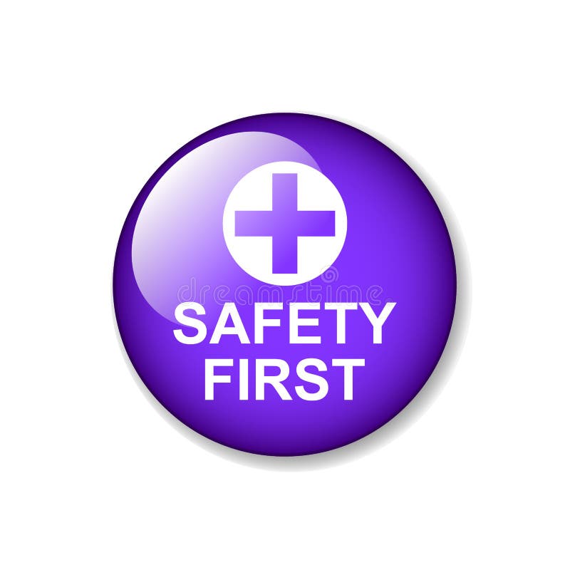 Safety first button stock illustration. Illustration of direction ...