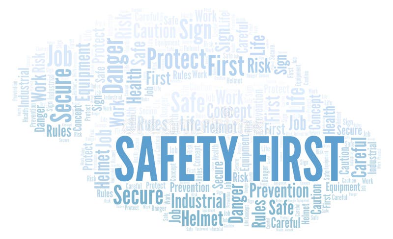 Safety First word cloud. stock illustration. Illustration of bubble ...