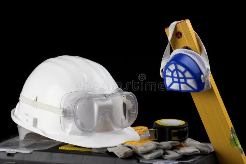 Safety gear kit stock image. Image of plans, builder, protective - 9507297
