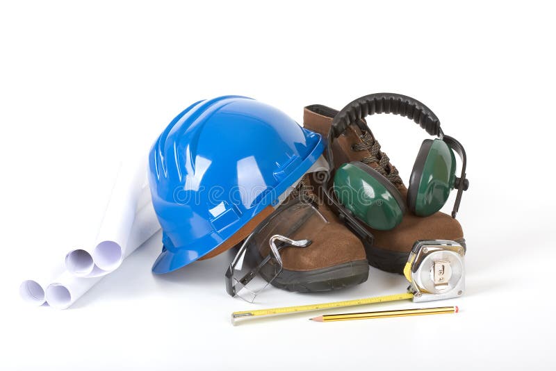 Safety gear and plans stock photo. Image of guard, cautious - 3241124