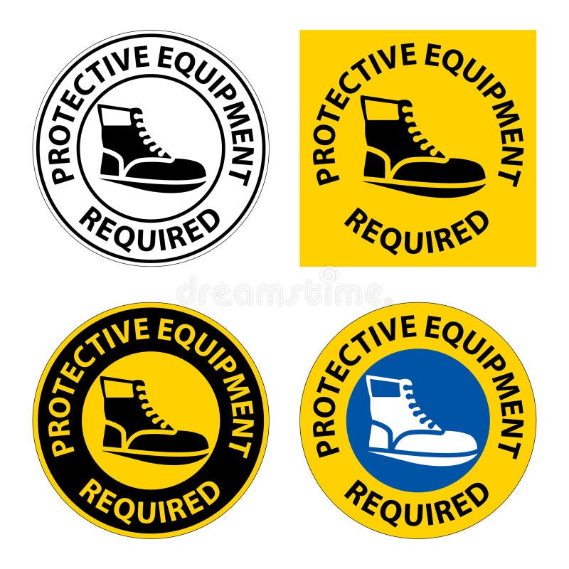 Safety Gear Required Sign Illustrations Stock Vector - Illustration of ...