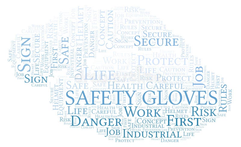 Safety Gloves word cloud. stock illustration. Illustration of print ...