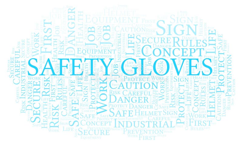 Safety Gloves word cloud. stock illustration. Illustration of print ...
