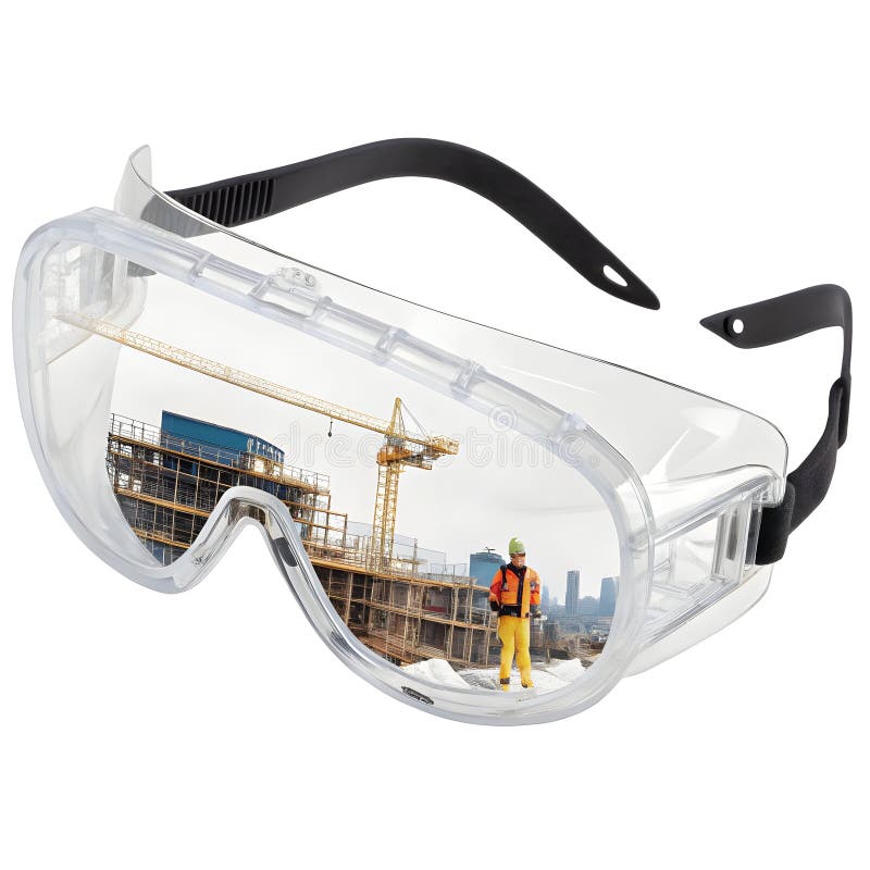 Safety Goggles Construction Illustration Isolated on White Background ...