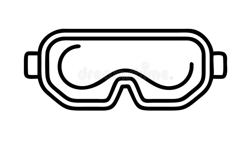 Safety Goggles Outline Icon, Eye Protection Work, Vector Design ...