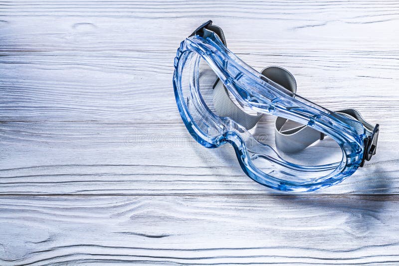 Safety Goggles on Wooden Board Construction Concept Stock Image - Image ...