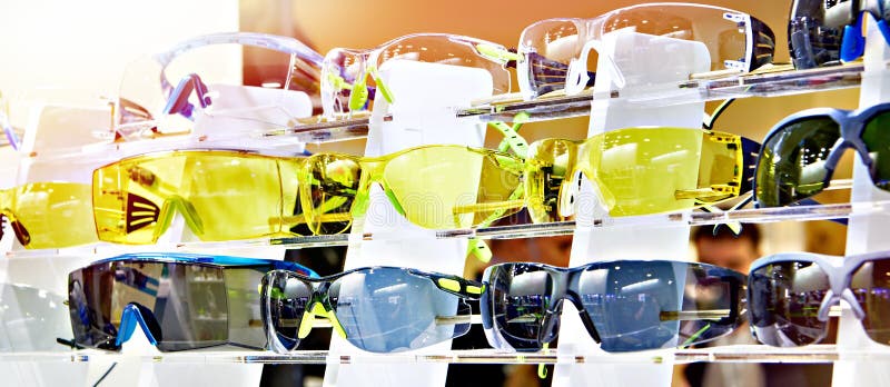 Safety Goggles for Workers in Store Stock Photo - Image of exhibition ...