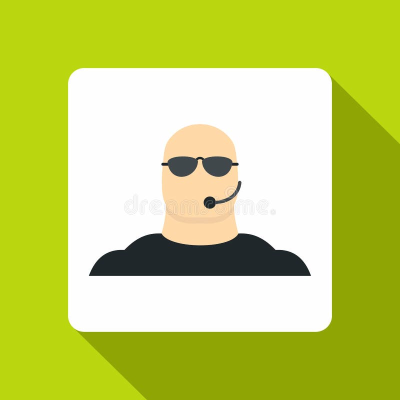 Safety Guard Man Icon Outline Stock Vector - Illustration of headset ...