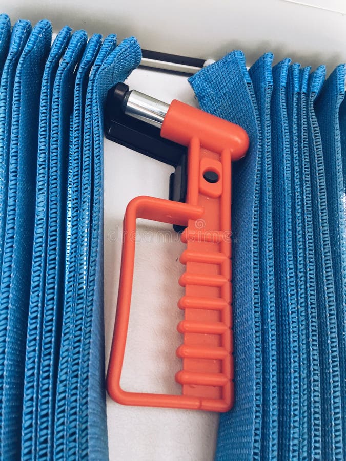 Safety hammer inside bus stock image. Image of object - 385272965