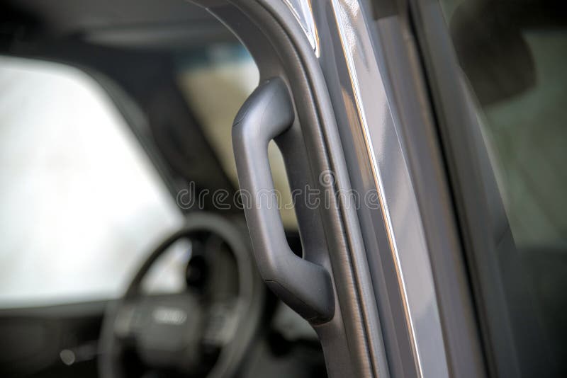Safety Handrail for Passengers Inside the Car Stock Image - Image of ...