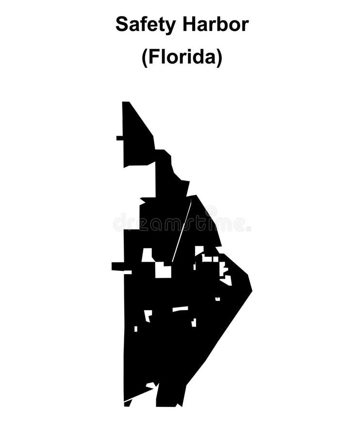Safety Harbor outline map stock vector. Illustration of harbor - 357256300