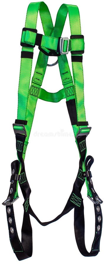 Safety Harness Fall Protection Green on White Background Stock Photo ...
