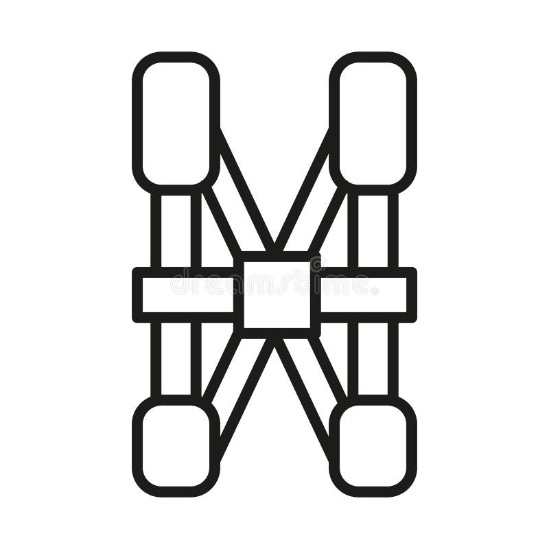 Safety Harness Icon Flat Line Symbol Set Stock Illustration ...