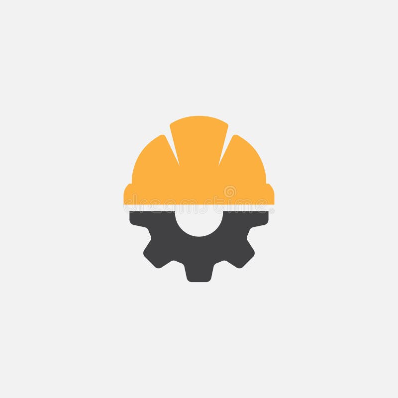 Safety Helm with Gear Vector Stock Vector - Illustration of engineer ...