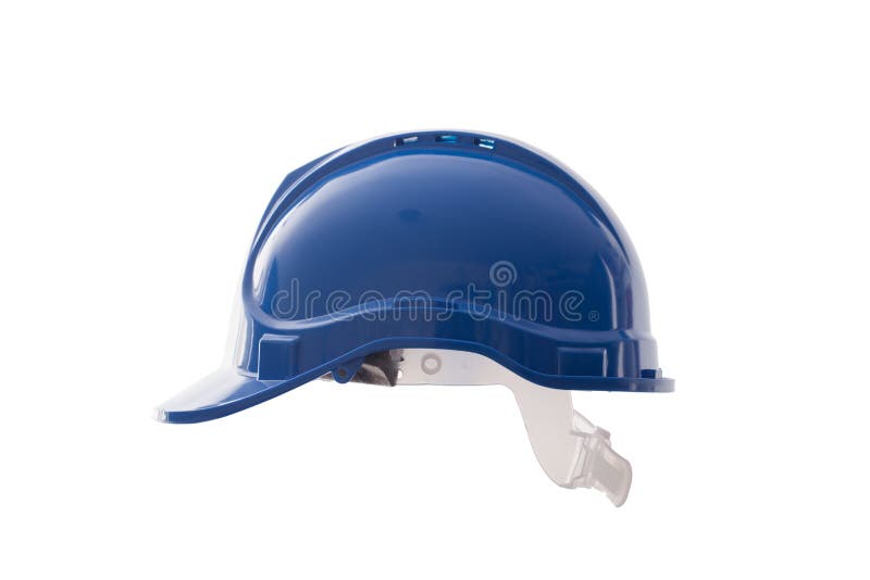 Safety Helmet Blue Isolated on White Background Stock Image - Image of ...