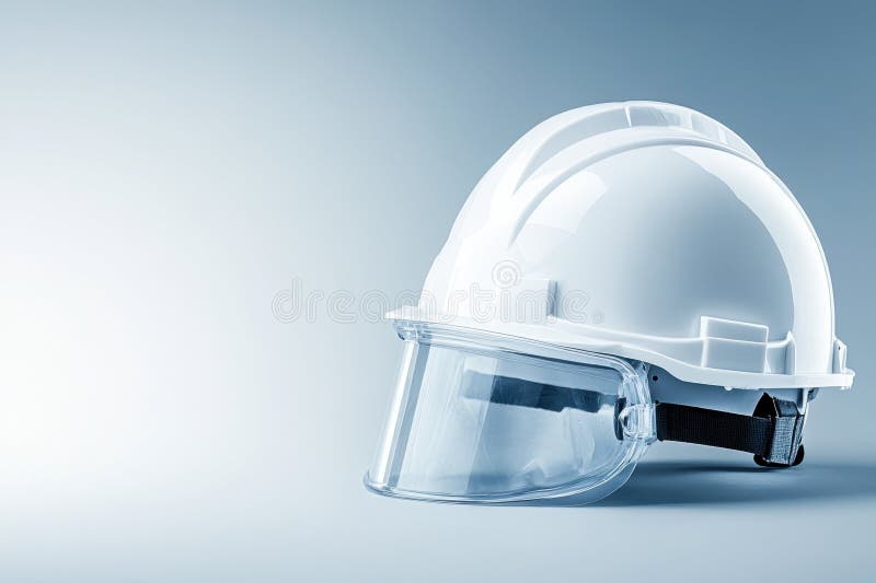 Safety Helmet with Face Shield for Construction Work Displayed on a ...