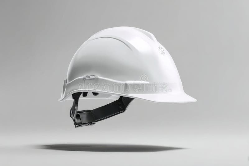 Safety Helmet Floating Above a Neutral Backdrop Highlighting Its Design ...