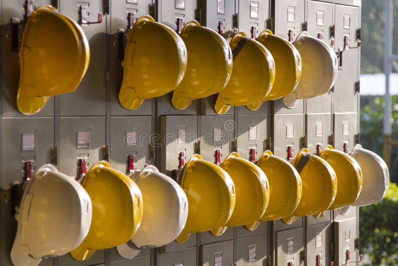 Safety helmet hanging stock image. Image of factory, work - 79408991