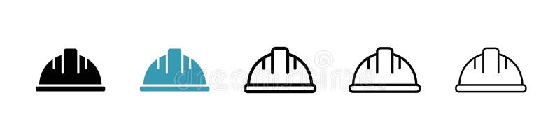 Safety Helmet Icon Vector Set on White Background Stock Vector ...
