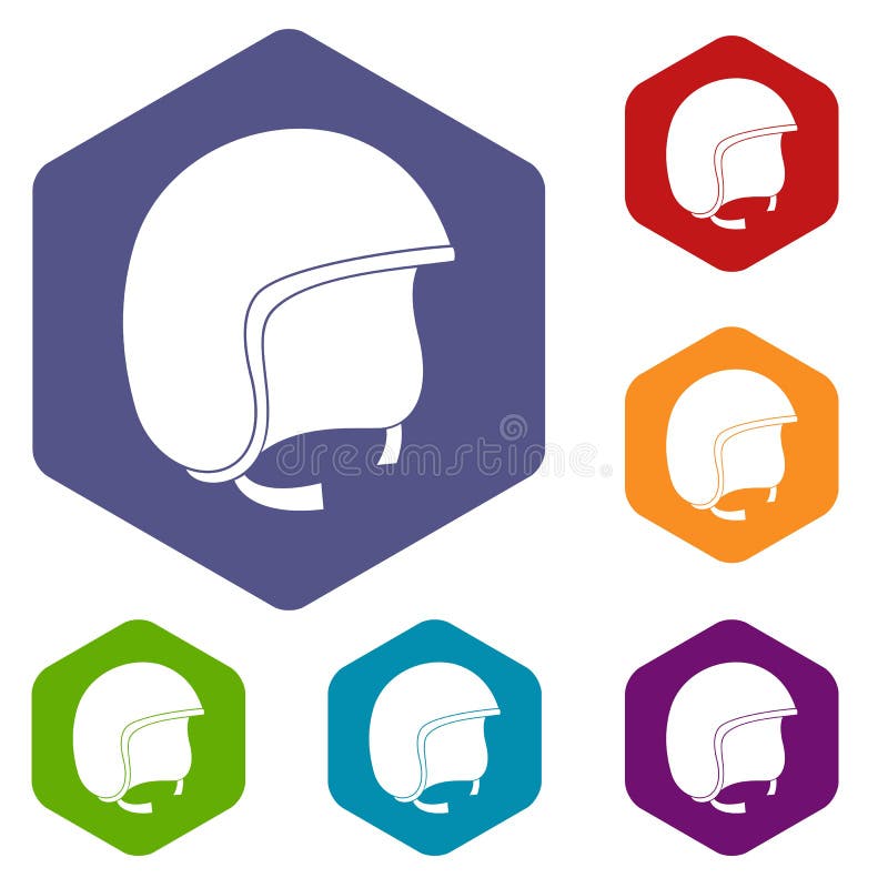 Safety Helmet Icons Set Hexagon Stock Vector - Illustration of ...