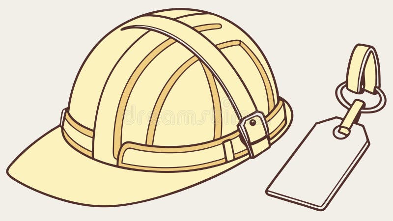 Safety Helmet with Label. Workplace ID and Gear, Vector Design ...