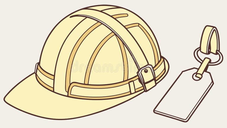 Safety Helmet with Label. Workplace ID and Gear, Vector Design ...