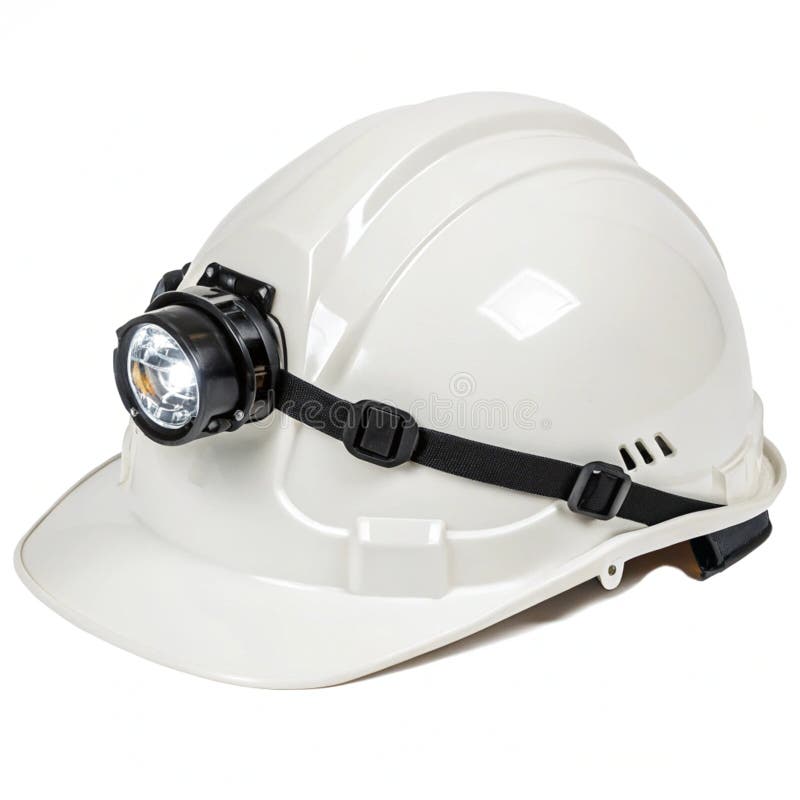 Safety Helmet with Light for Construction Site Use Stock Illustration ...