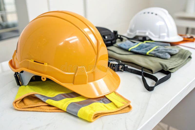 Safety Helmet and Protective Equipment for Construction Stock ...
