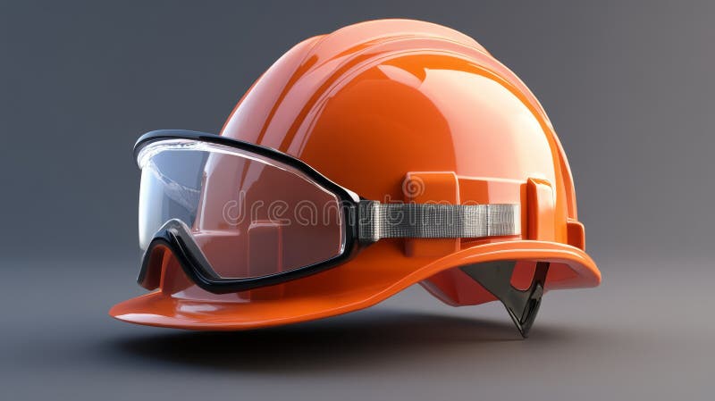 Safety Helmet and Protective Goggles for Construction Workers ...
