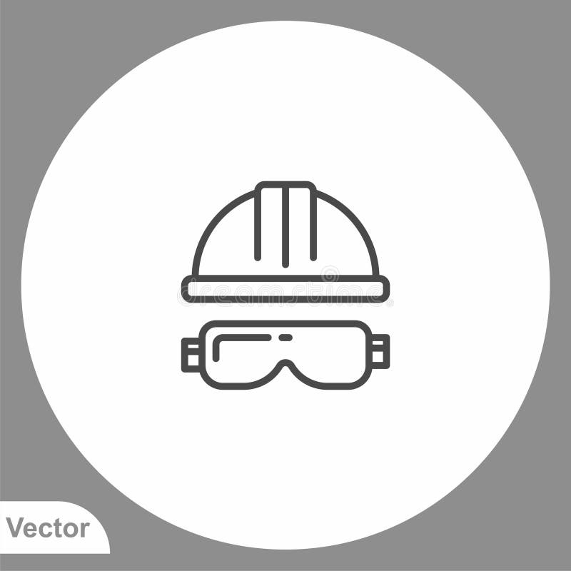 Safety Helmet Vector Icon Sign Symbol Stock Vector - Illustration of ...